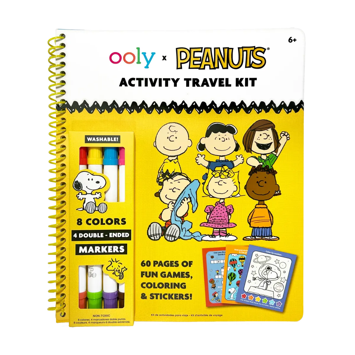 OOLY x Peanuts: Snoopy Activity Travel Kit with Double Ended Markers ...